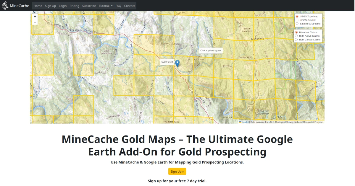 MineCache Gold Maps – Ultimate Google Earth Add‑On for Gold Prospecting